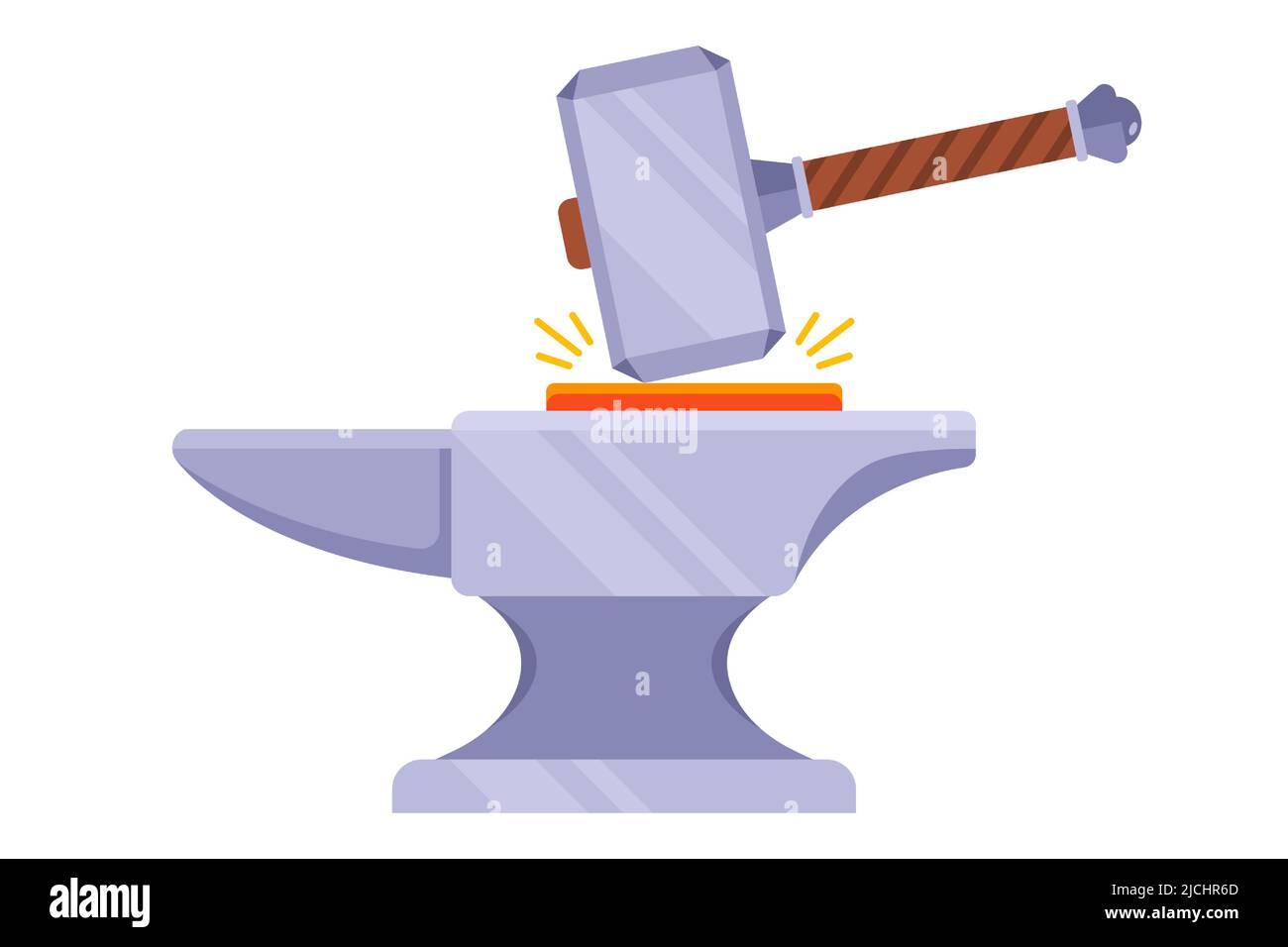 hammer and anvil. blacksmith work. forge iron. flat vector illustration Stock Vector Image & Art ...
