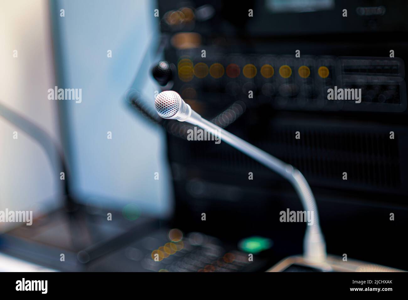 Microphone for talking on a walkie-talkie Stock Photo - Alamy