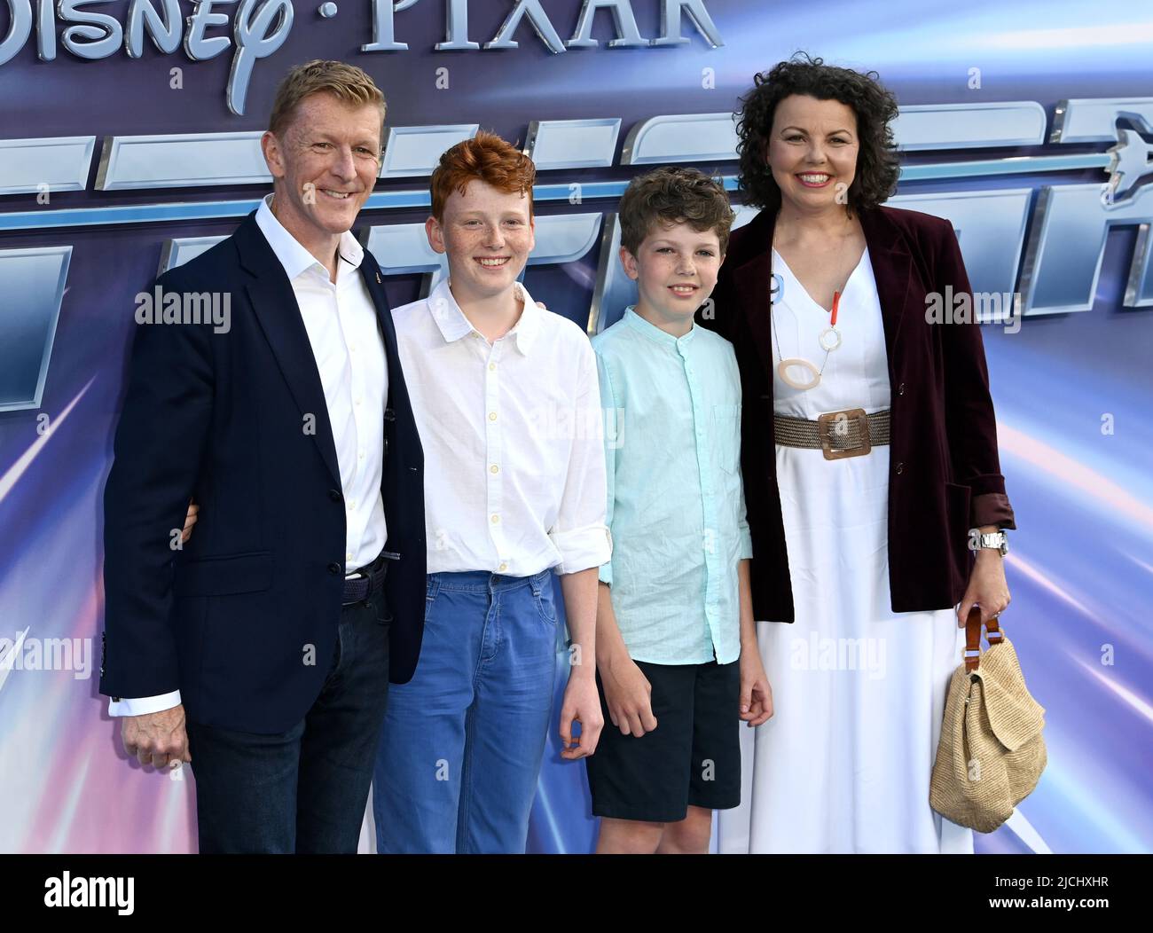June 13th, 2022. London, UK. Tim Peake Rebecca Peake and family arriving at the UK Premiere of ...