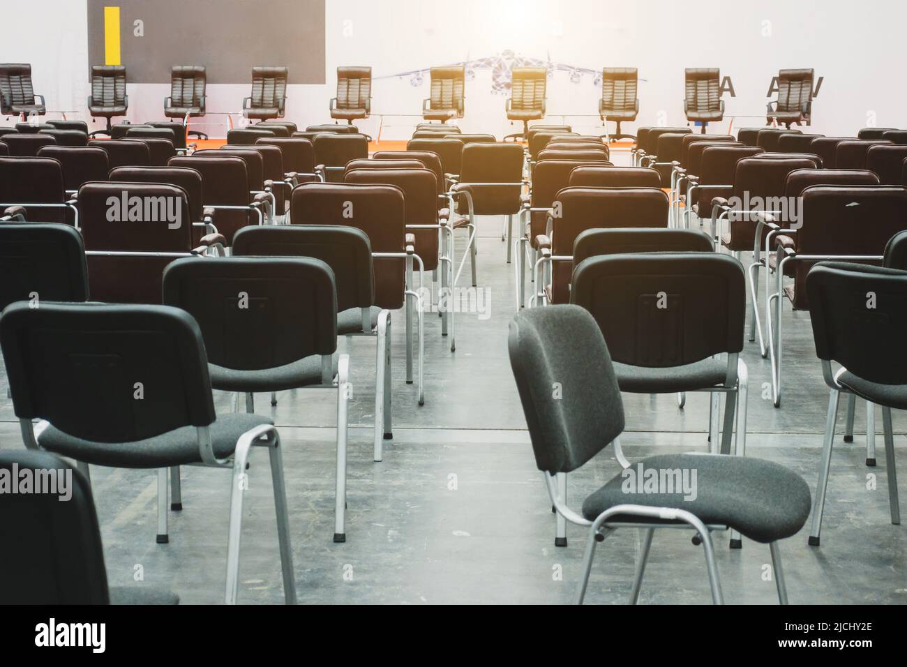 Large hall with chairs for conferences and seminars Stock Photo - Alamy