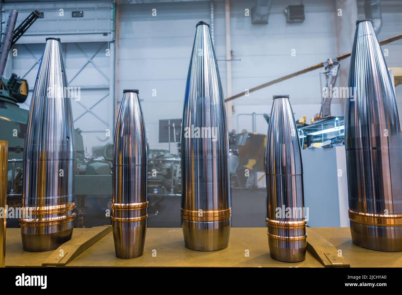 A shell for a self-propelled artillery installation. Shiny Polished ...