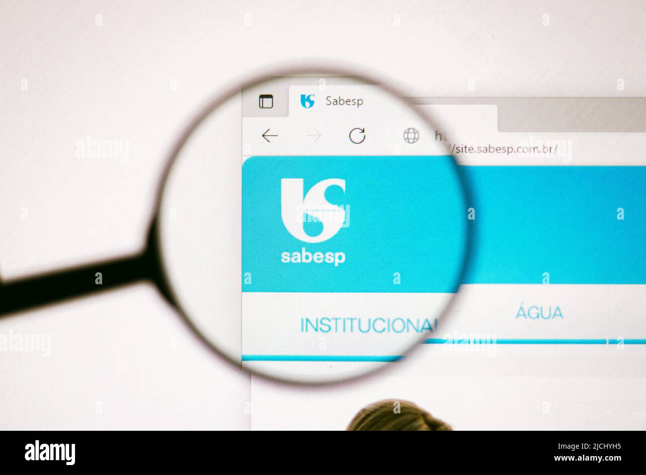 In this photo illustration, the homepage of the Basic Sanitation ...