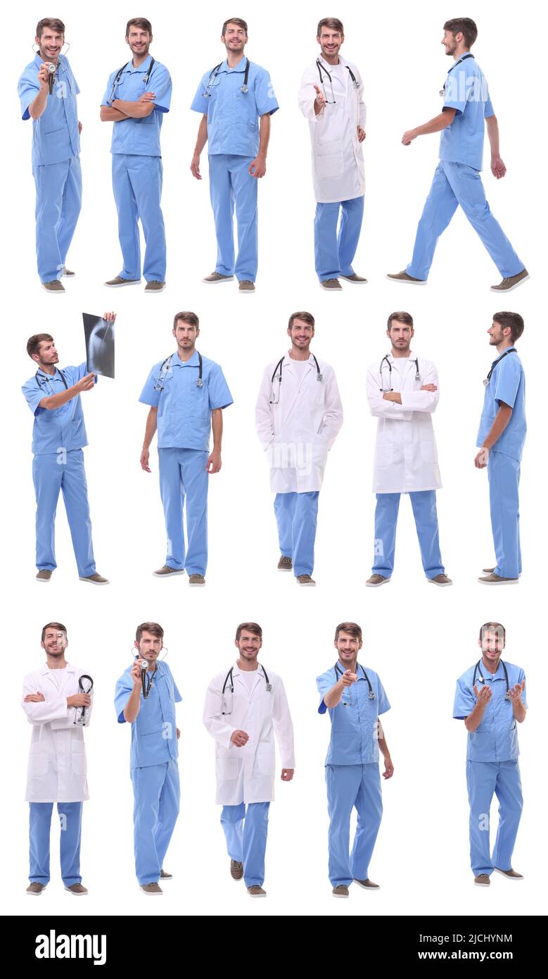 Collection of full length portraits of medical people Stock Photo - Alamy
