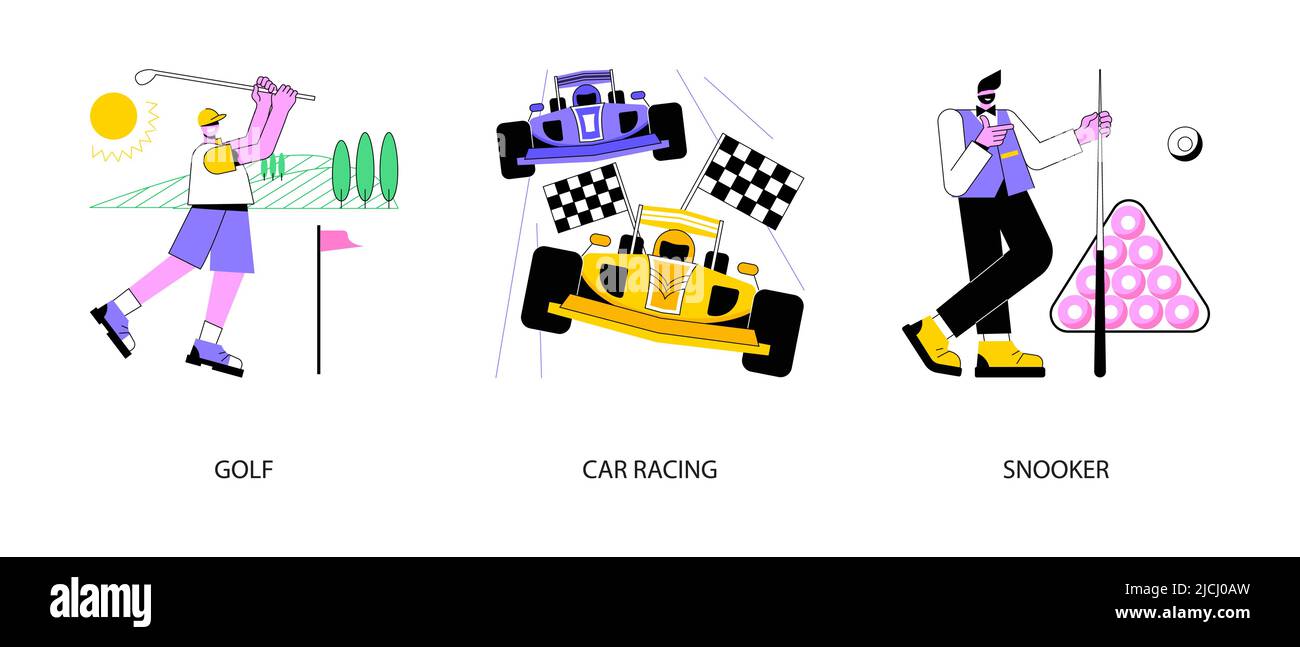 Professional sport abstract concept vector illustration set. Golf world ...