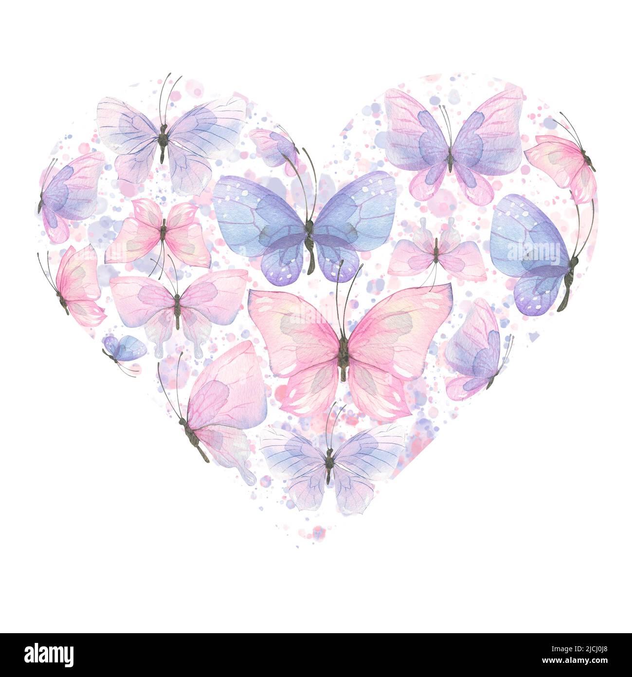 Pink Hearts And Butterflies