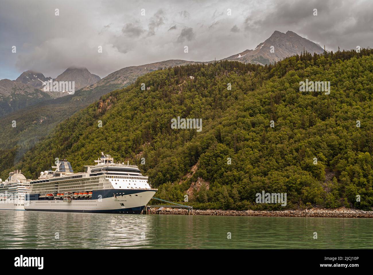 Skagway, Alaska, USA - July 20, 2011: Taiya Inlet above Chilkoot Inlet ...