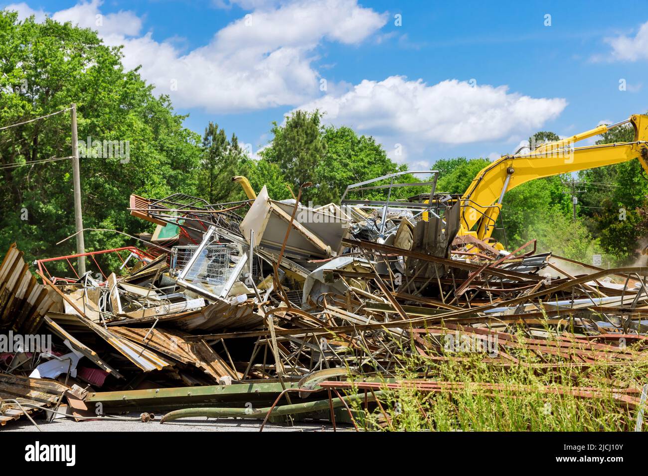 Used metal in garbage after the dismantling of the building Stock Photo ...