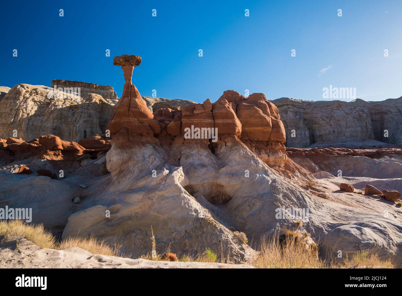 Toadstool rock formations near Kanab, UT. USA. These formations are ...