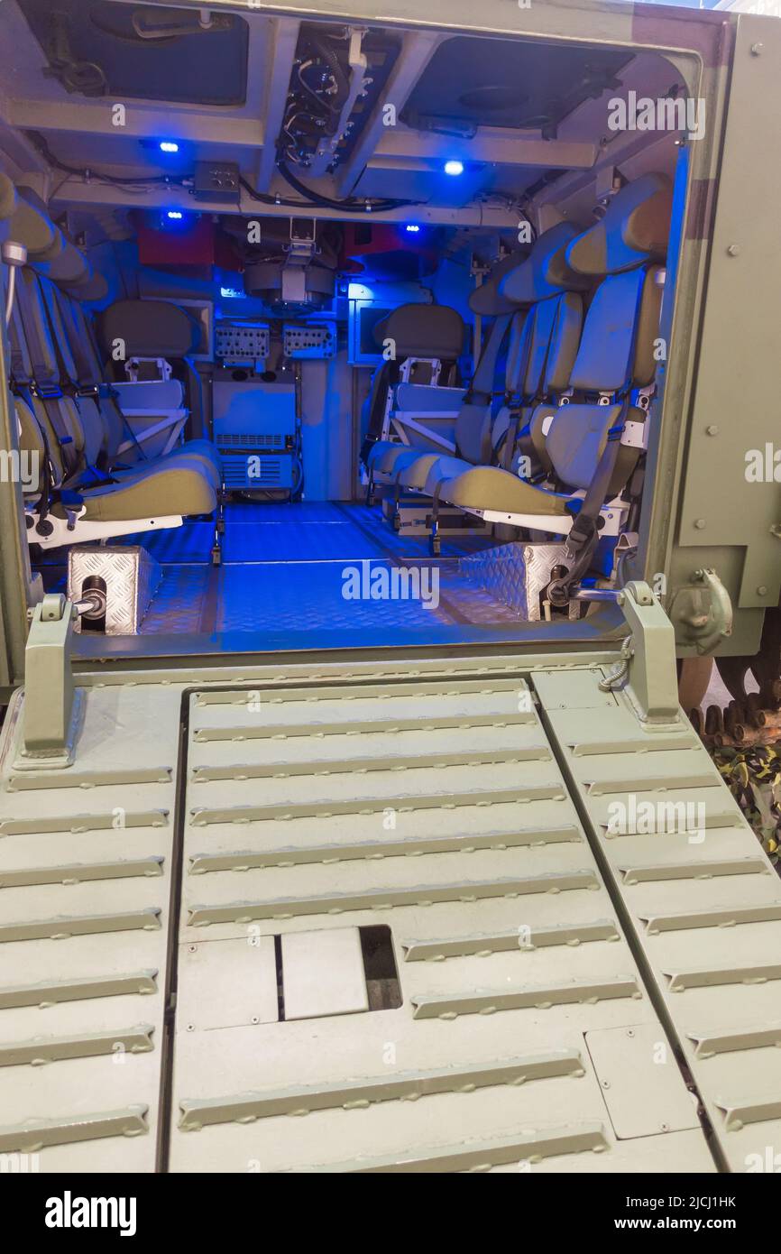 Placement of the crew inside a combat armored vehicle Stock Photo - Alamy