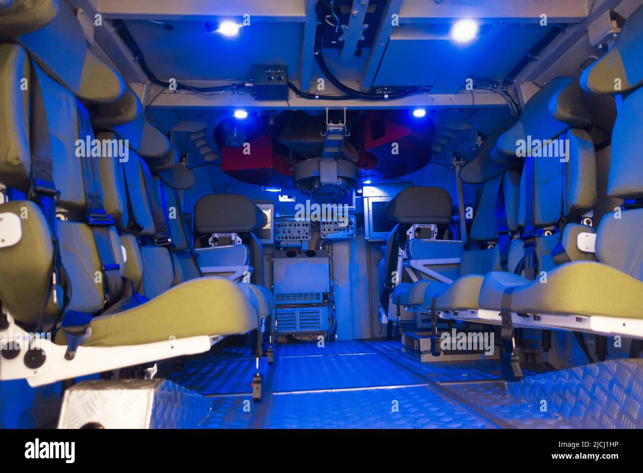 Placement of the crew inside a combat armored vehicle Stock Photo - Alamy