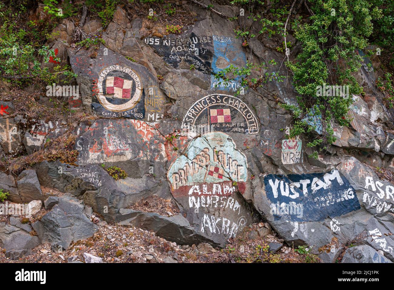 Skagway, Alaska, USA - July 20, 2011: Taiya Inlet above Chilkoot Inlet ...