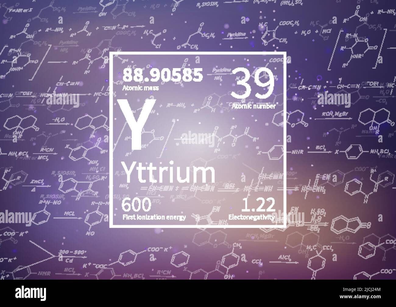 Yttrium chemical element with first ionization energy, atomic mass and ...