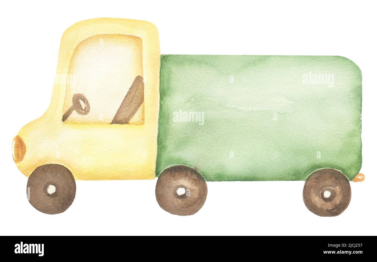 Watercolor transport Illustration, Cute truck print clip art, hand ...