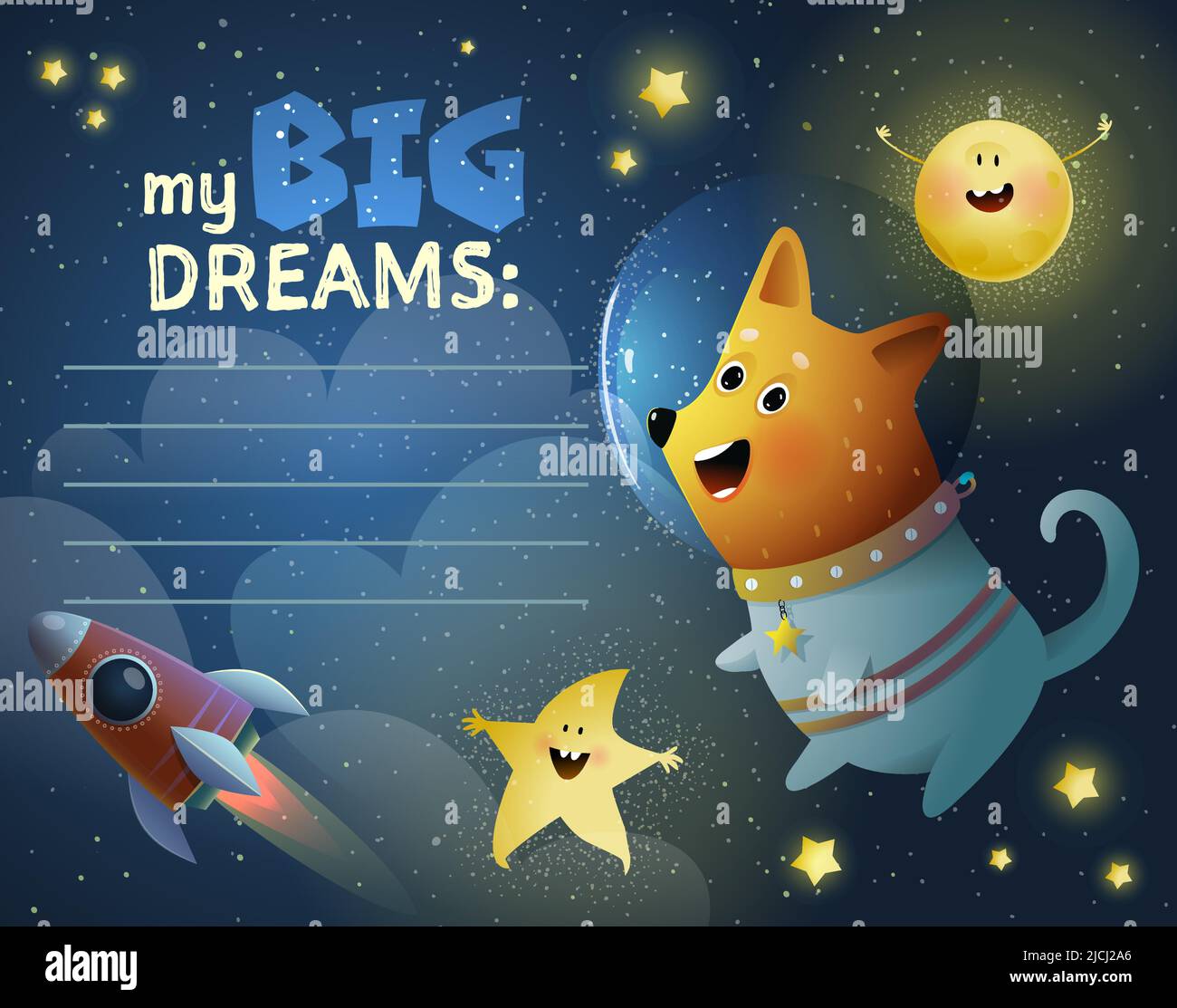 Dogs On The Moon In Space Suit