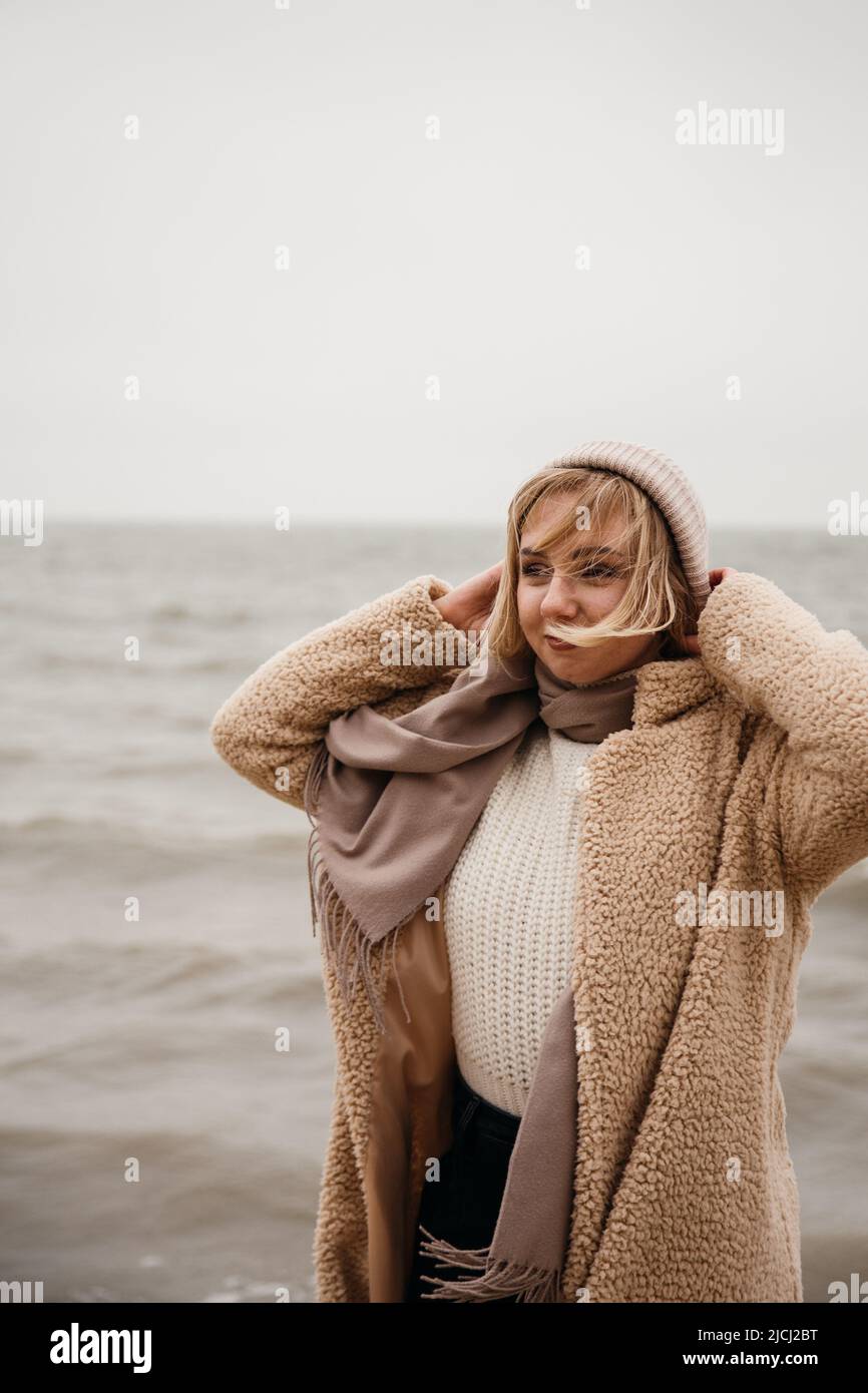Windy day pretty young woman hi-res stock photography and images - Alamy