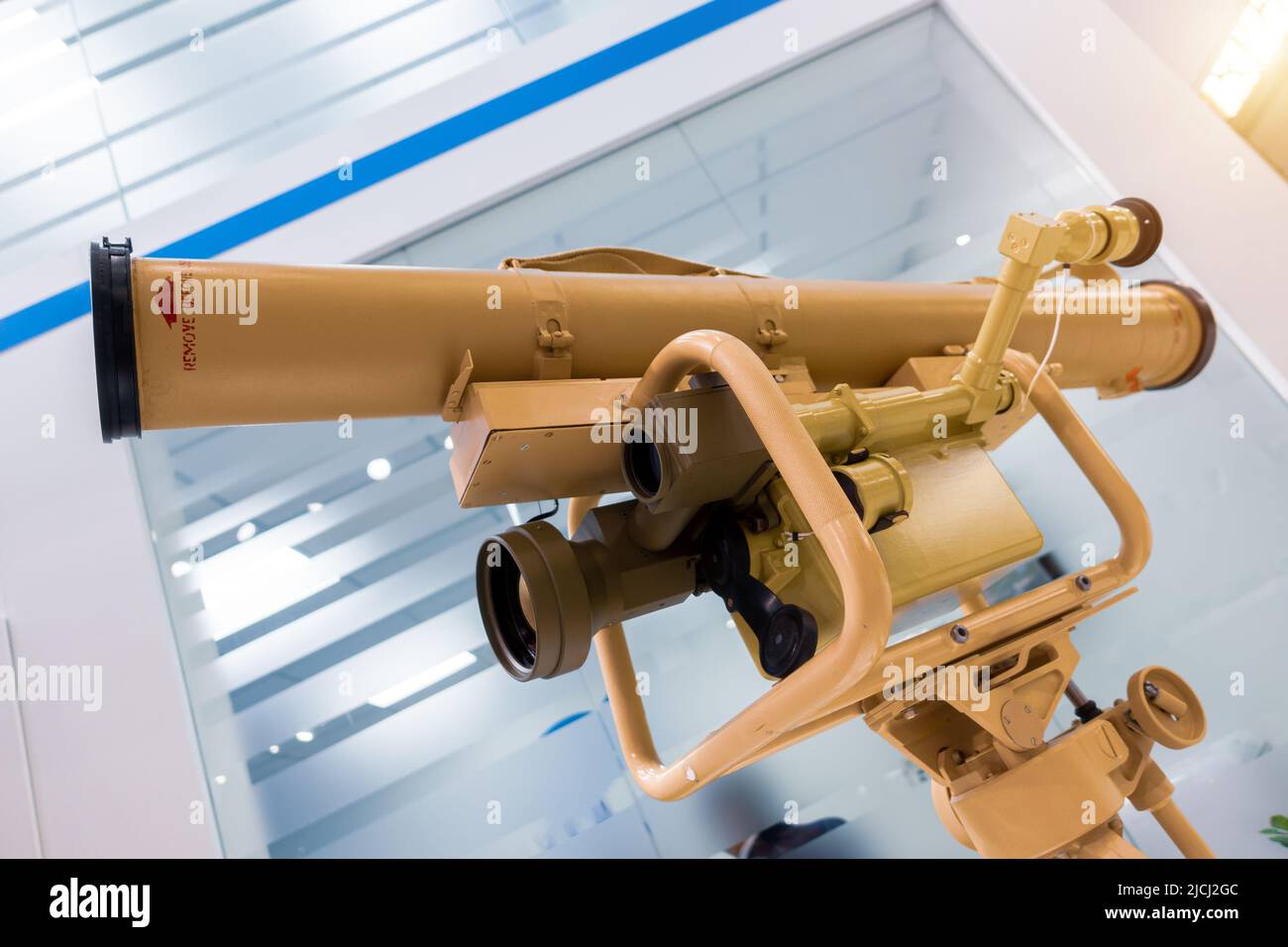 Anti-tank laser-guided missile system. Anti-tank weapon Stock Photo - Alamy