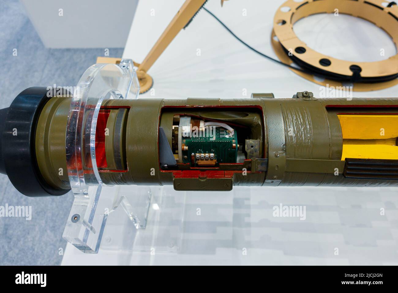 Anti-tank guided missiles that are fired from the barrel. Internal ...