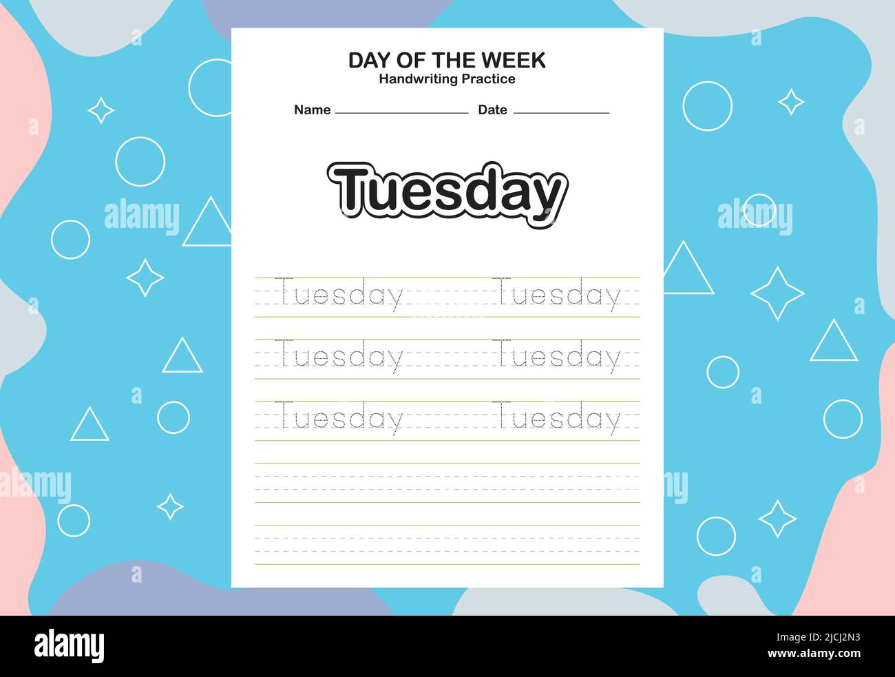 Day and months name activity for prek kids Stock Vector Images - Alamy