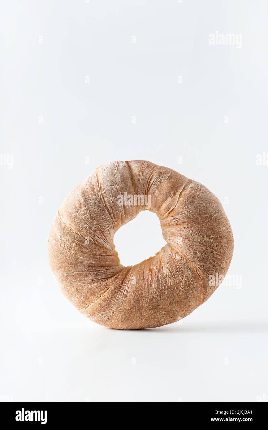 HOMEMADE round bread isolated on white Stock Photo - Alamy