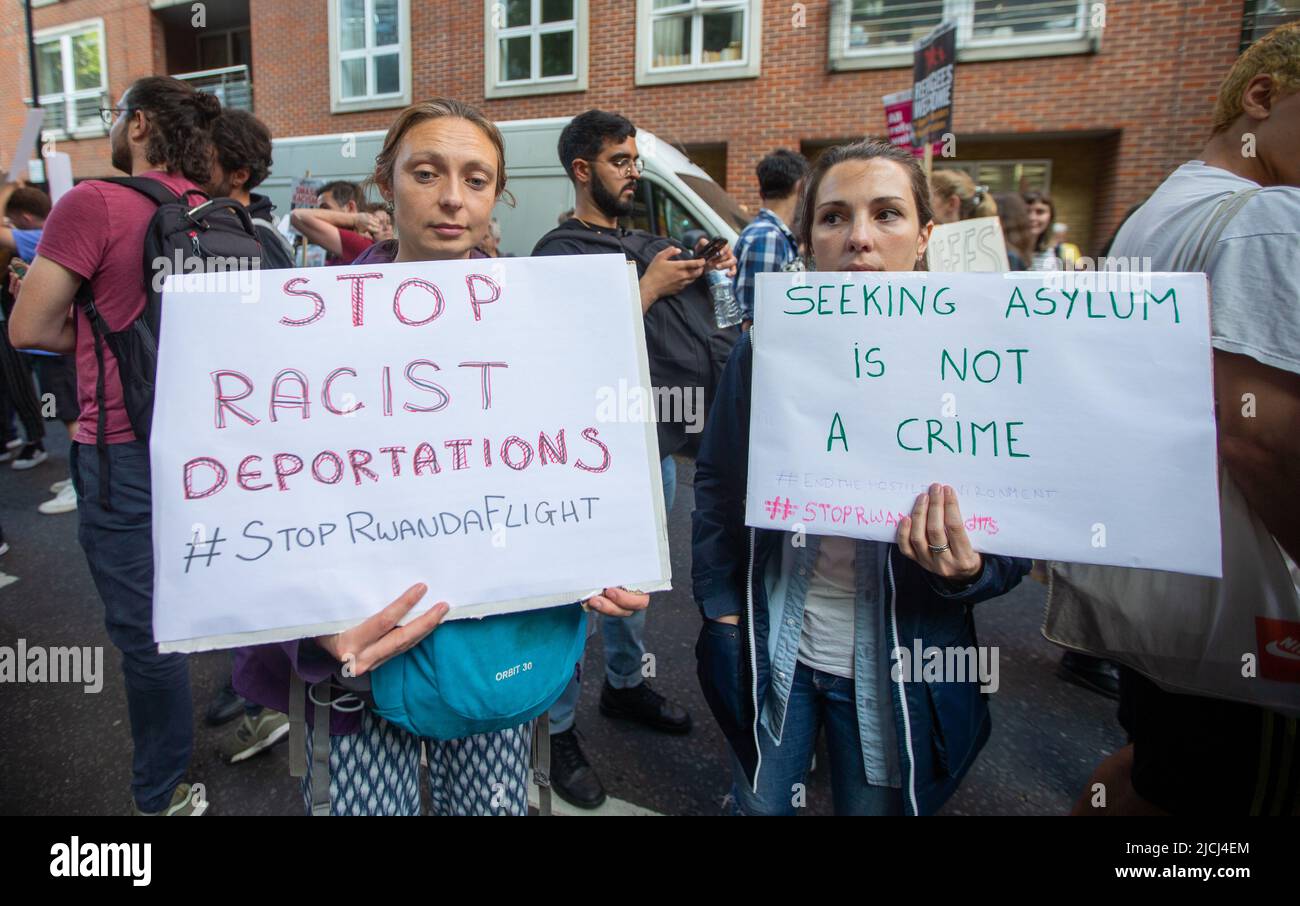 London, England, UK. 13th June, 2022. Hundreds stage a protest outside ...