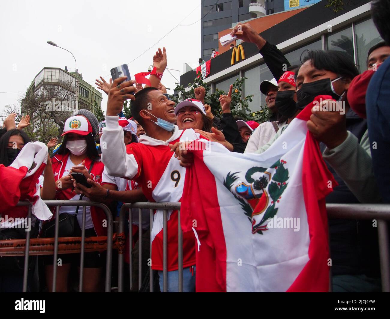 Fans of the Peruvian Football team watching the Qatar 2022 FIFA World ...
