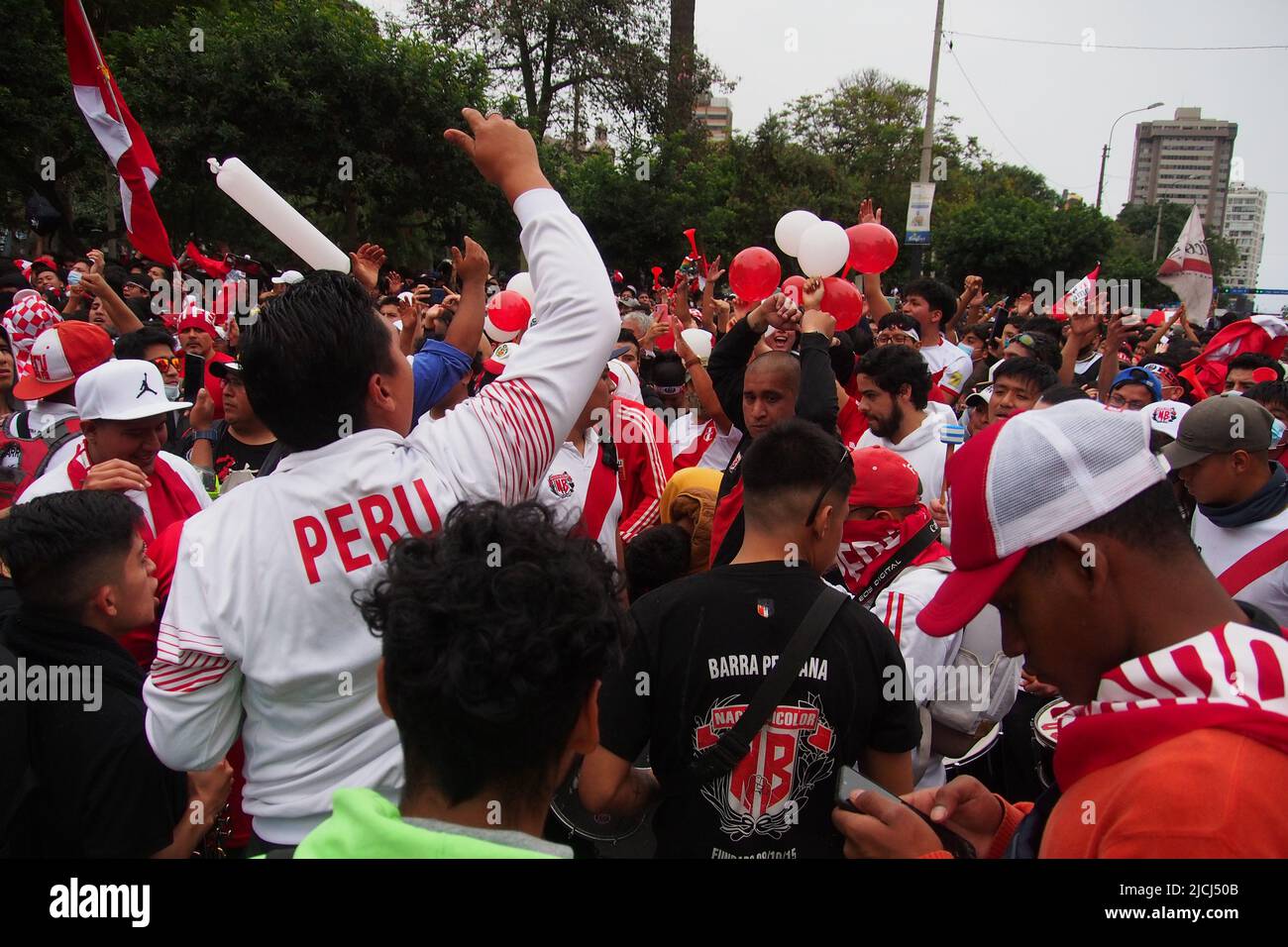 Fans of the Peruvian Football team watching the Qatar 2022 FIFA World ...
