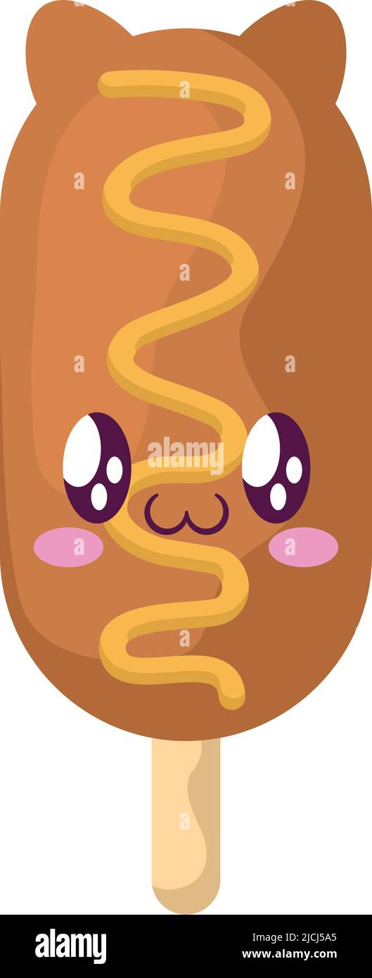 kawaii corn dog Stock Vector Image & Art - Alamy