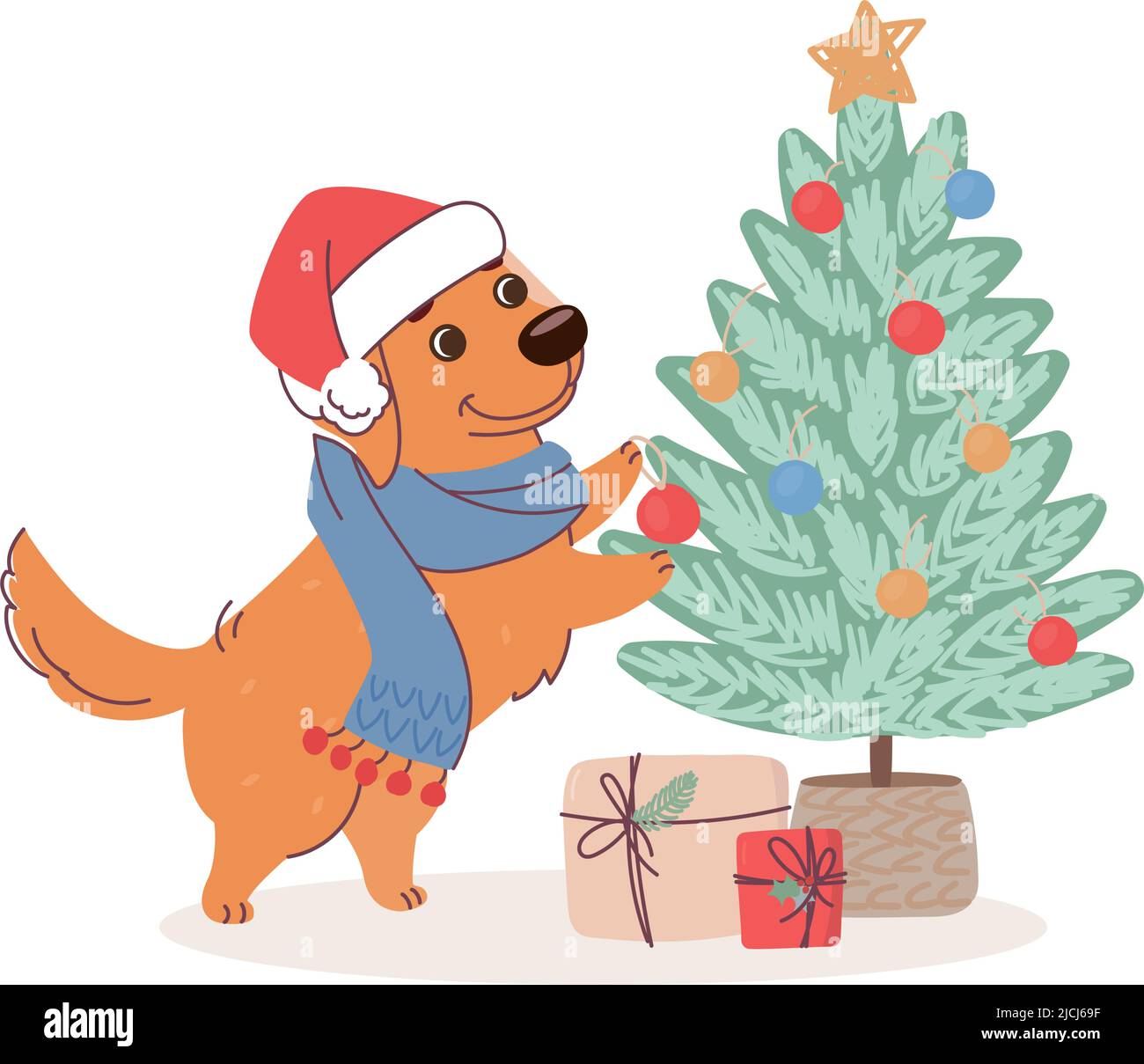 Labrador christmas tree Stock Vector Images - Alamy