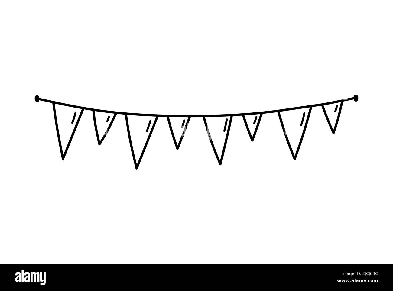 Cute festive bunting for a party isolated on white background. Vector ...