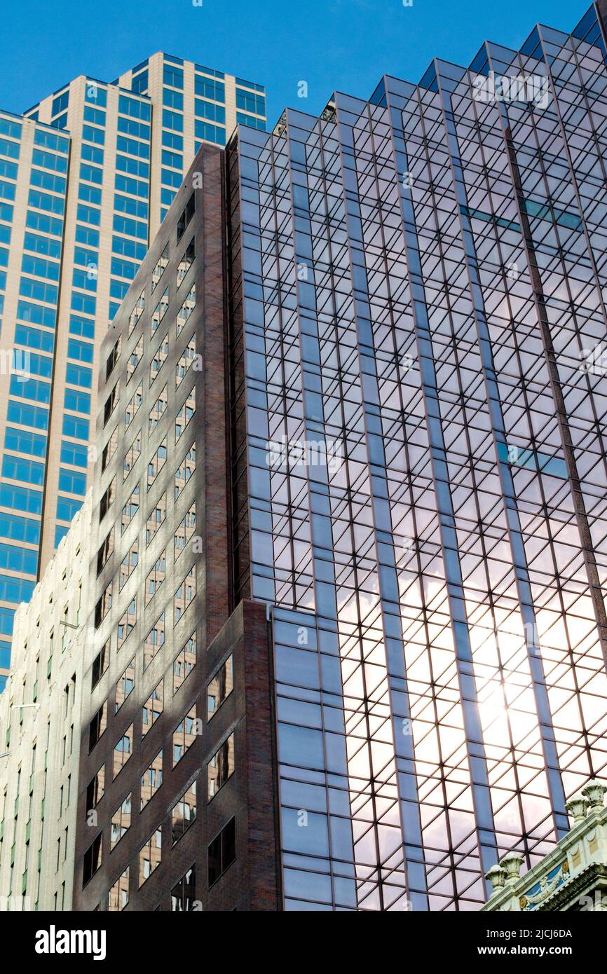 Abstract and artistic cityscape photography of various buildings in ...