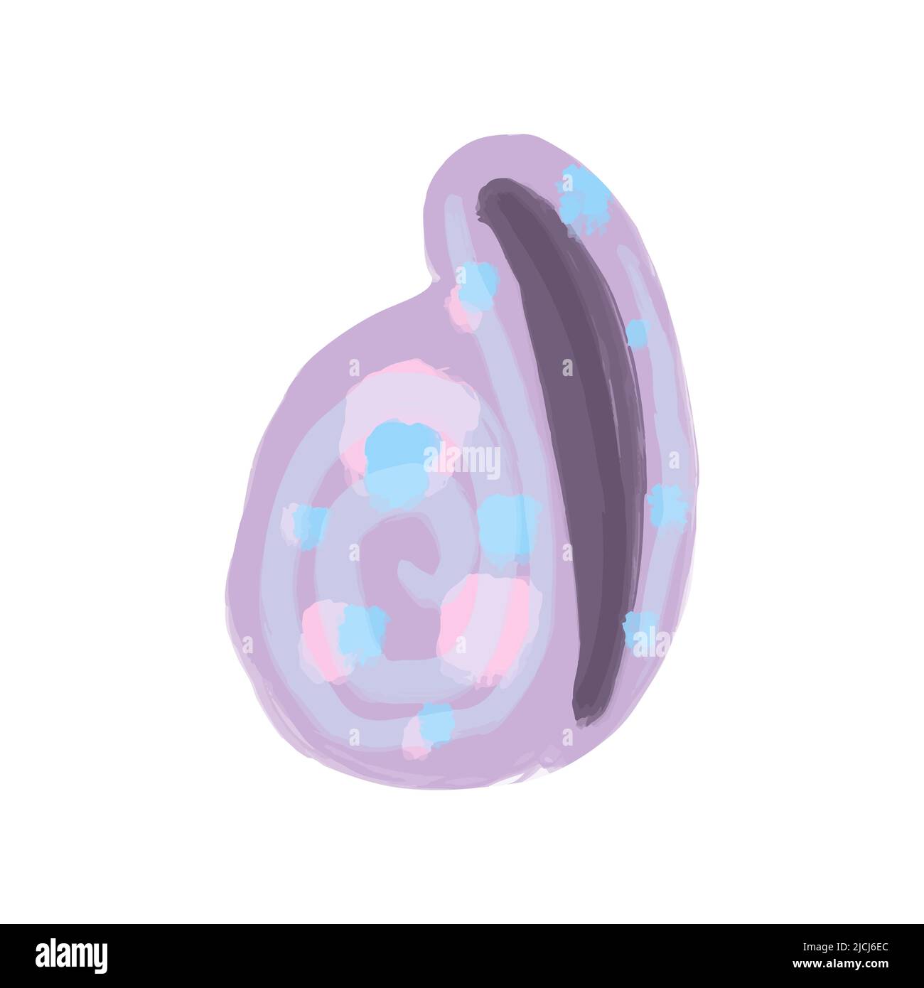 Vector Purple rapan sea shell painted in watercolor. Summer ...