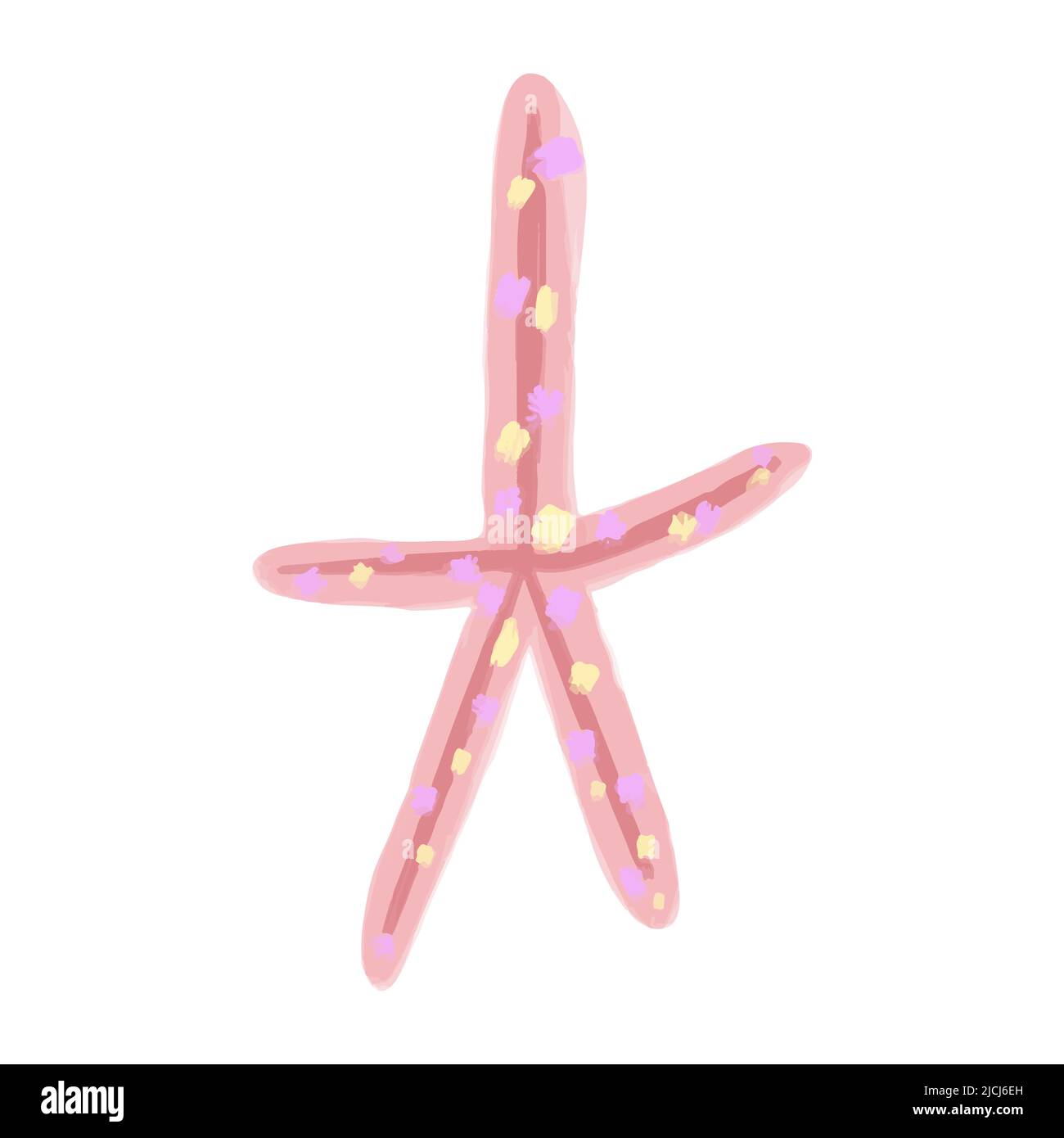 Vector Pink starfish painted in watercolor. Summer illustration of the ...