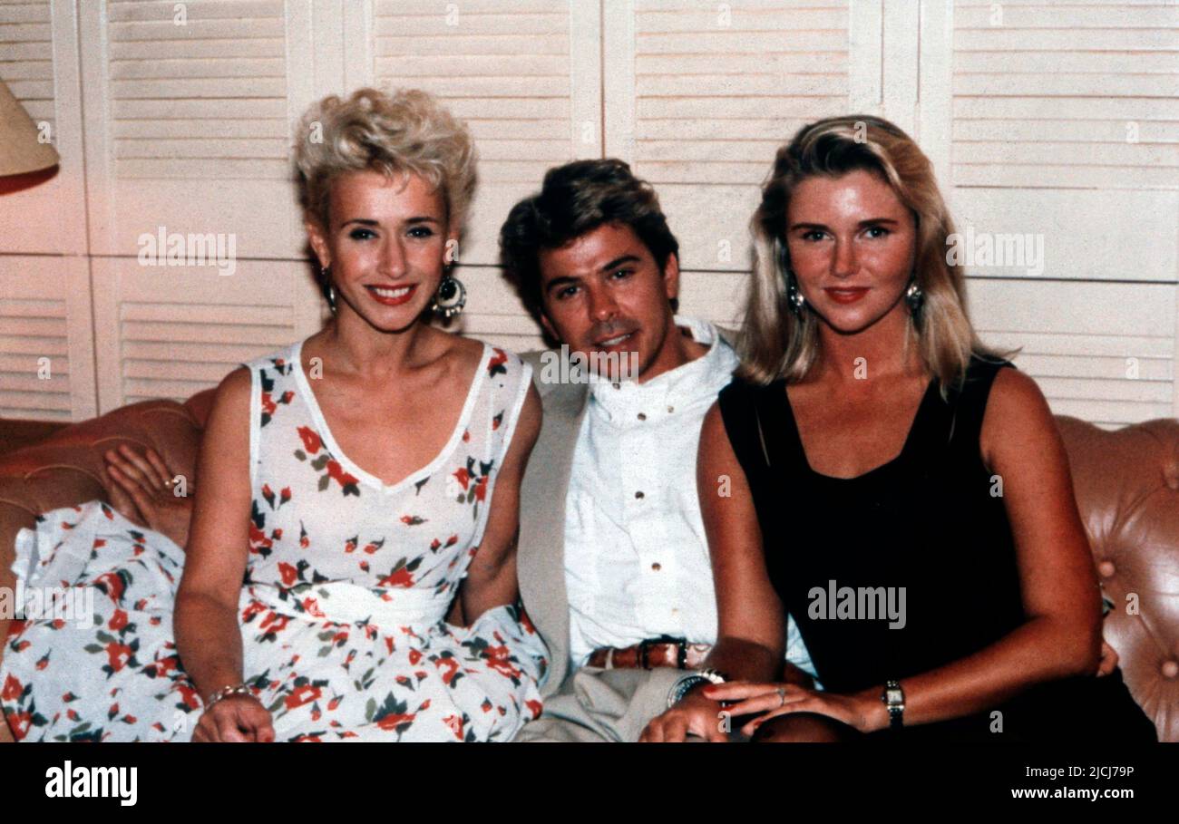 London, UK. LIBRARY. Thereza Bazar, David Van Day and Karajan Mallinder ...