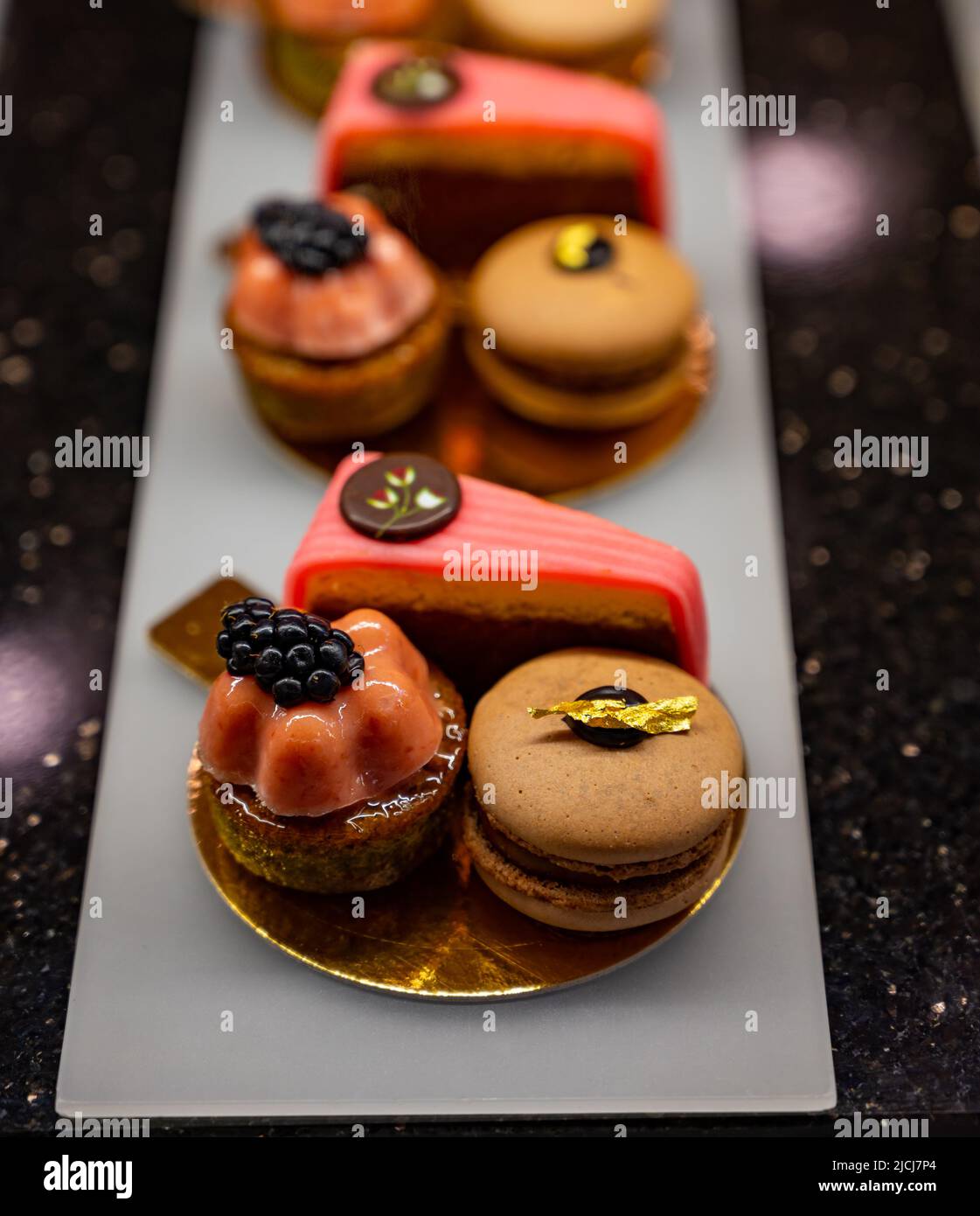 Austrian desserts, different types of chocolate and fruit cakes in ...