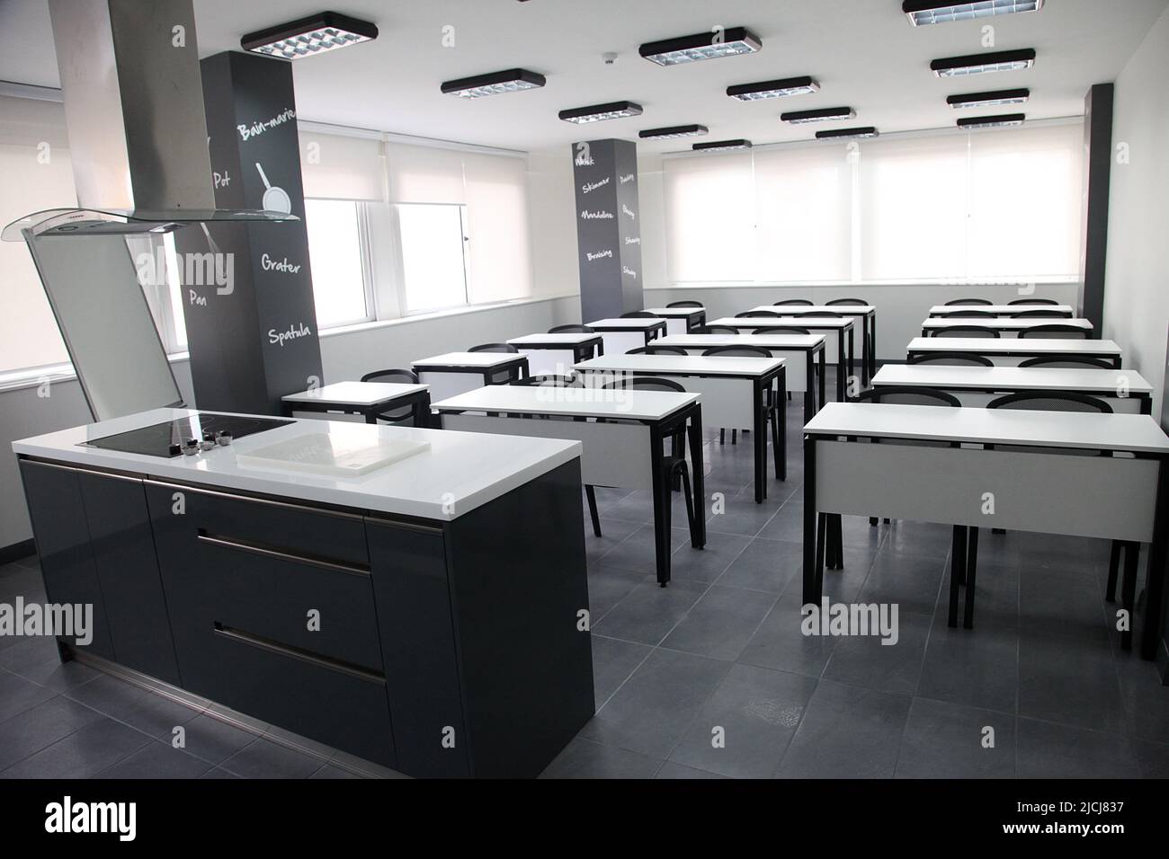 Empty cooking classroom in Istanbul, Turkey Stock Photo - Alamy