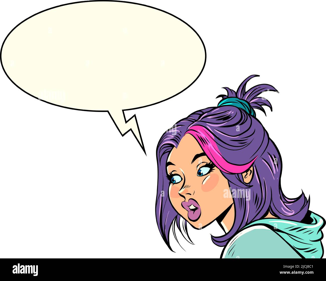 Girl gesture discussion Stock Vector Images - Alamy