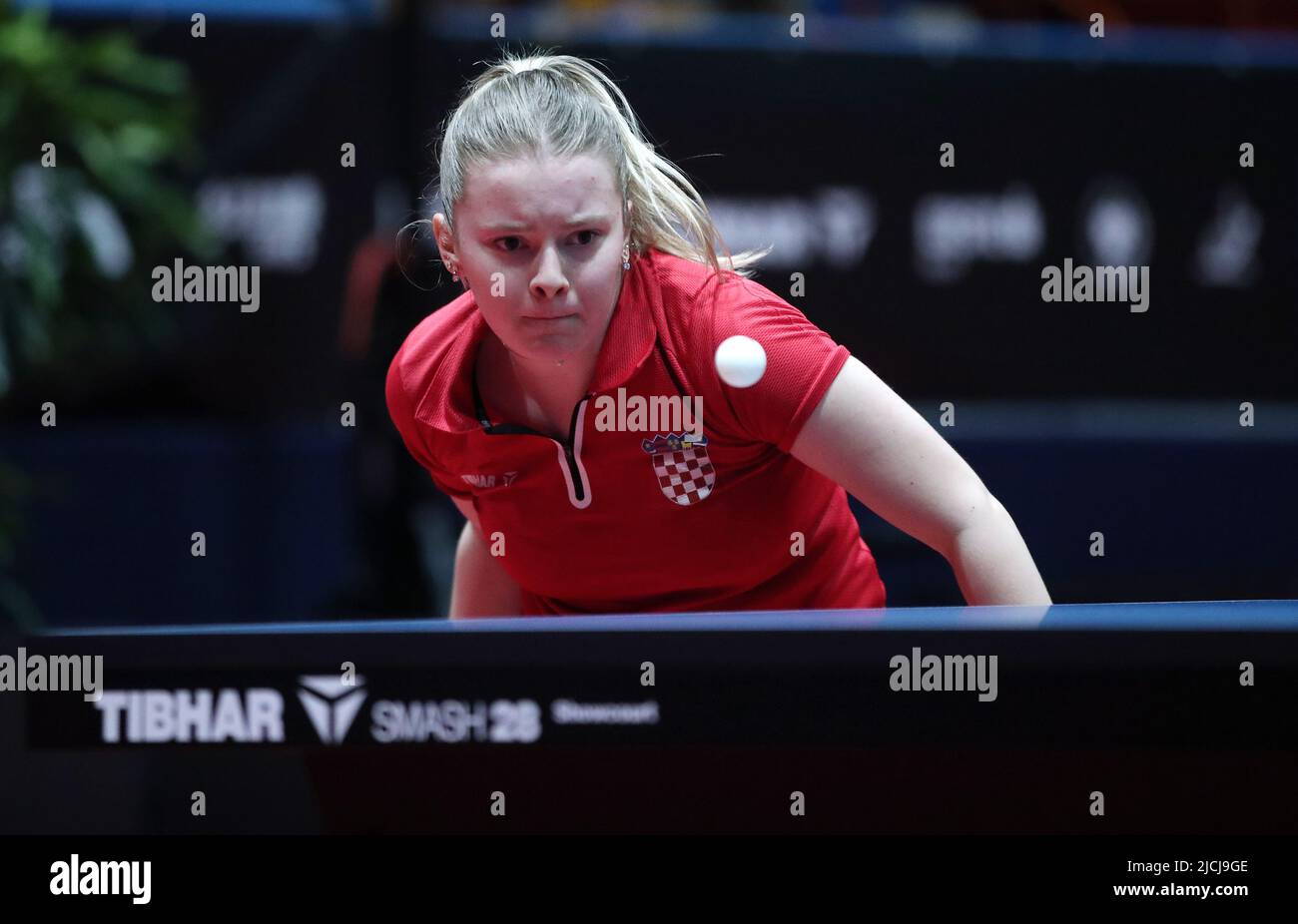 Zagreb, Croatia, June 13, 2022. Croatia's Hana Arapovic in action ...