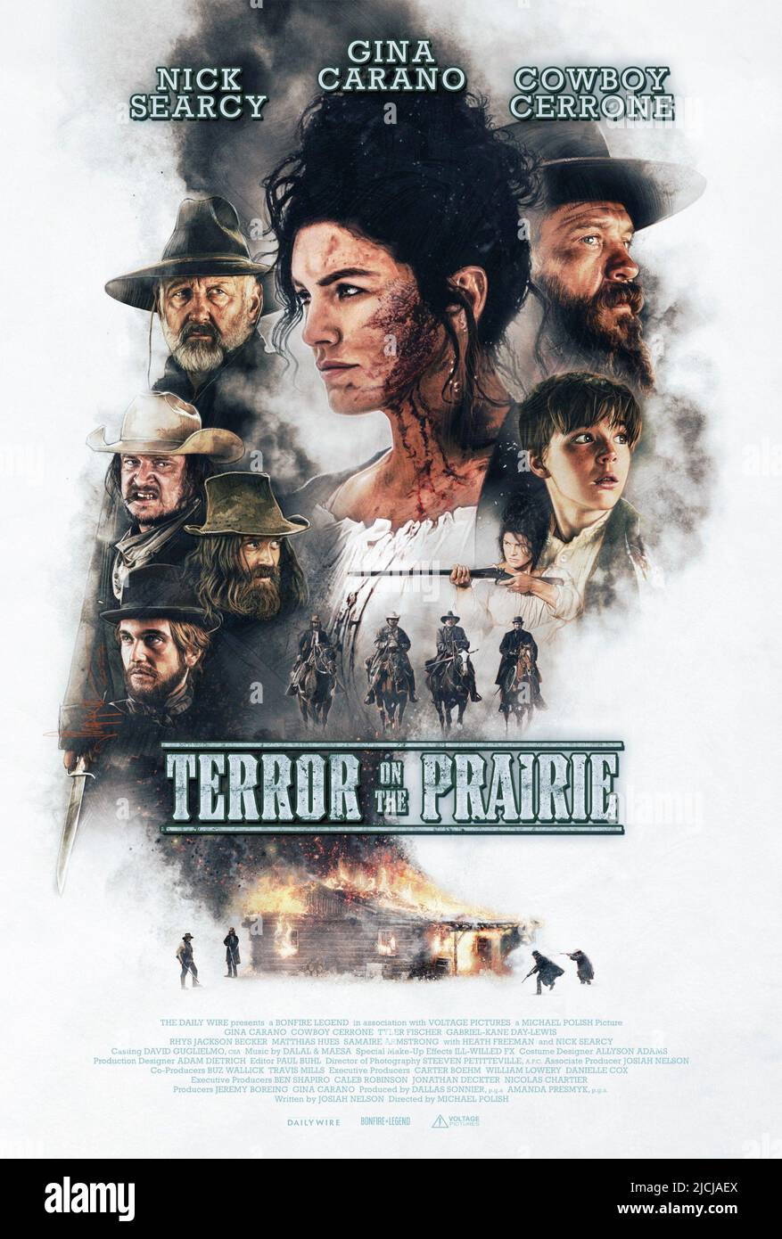 TERROR ON THE PRAIRIE, poster, Heath Freeman (left, white hat), Nick ...