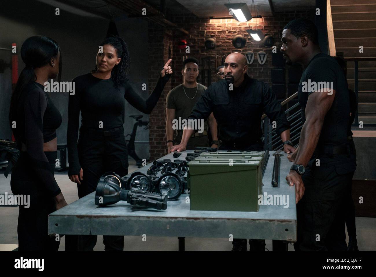 FIRST KILL, from left: Imani Lewis, Aubin Wise, Dominic Goodman, Phillip Mullings Jr., Exie ...