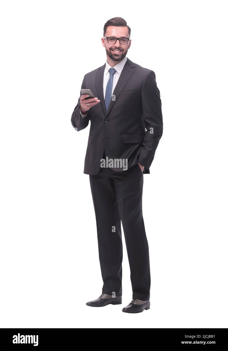 full length .concerned businessman . isolated on white Stock Photo - Alamy