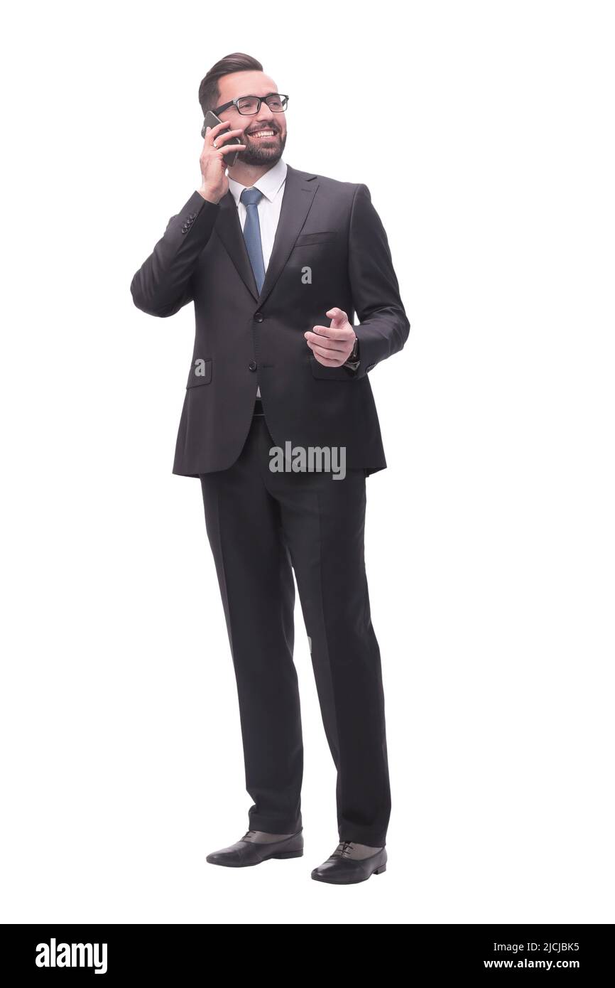 full length .concerned businessman . isolated on white Stock Photo - Alamy