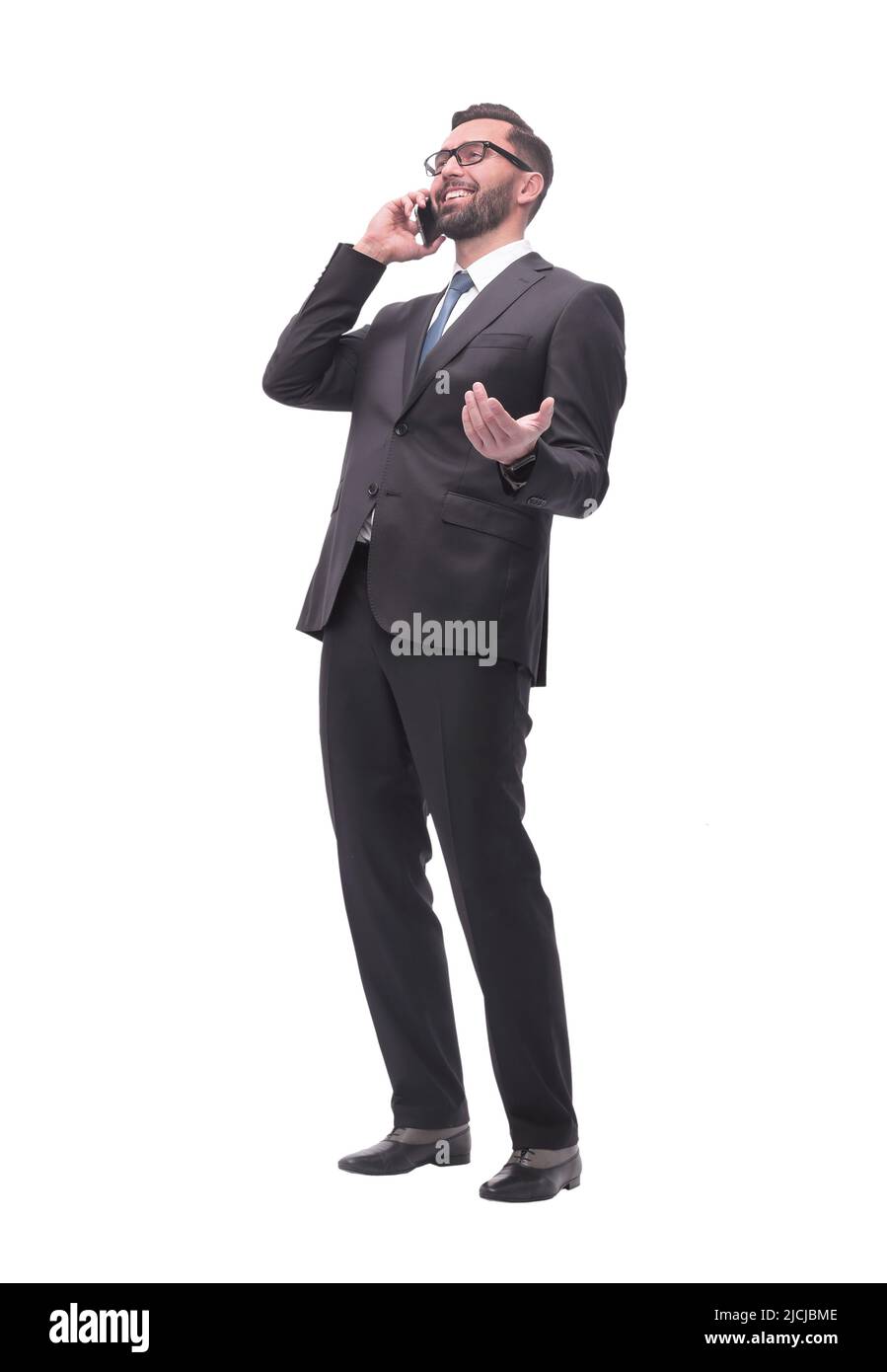 full length .concerned businessman . isolated on white Stock Photo - Alamy