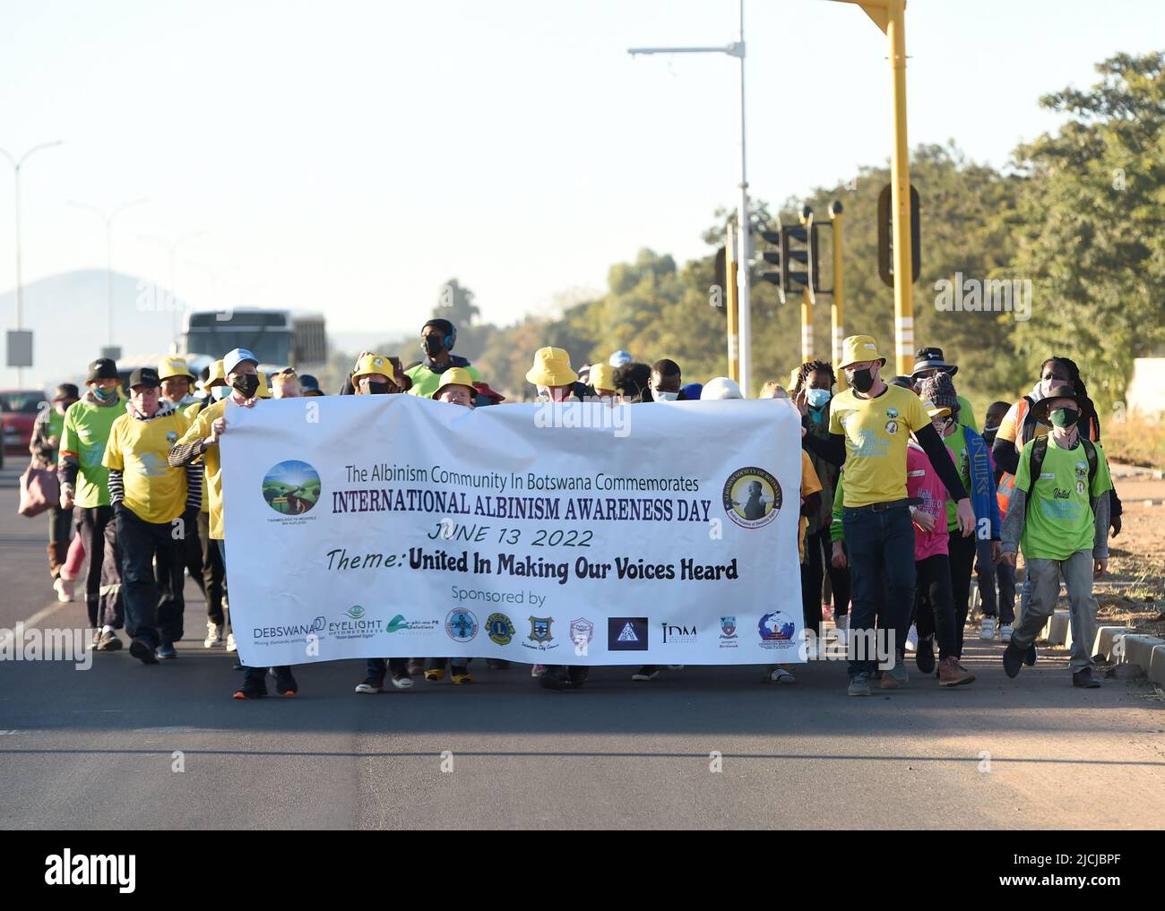 Gaborone, Botswana. 13th June, 2022. Members of the albinism community ...