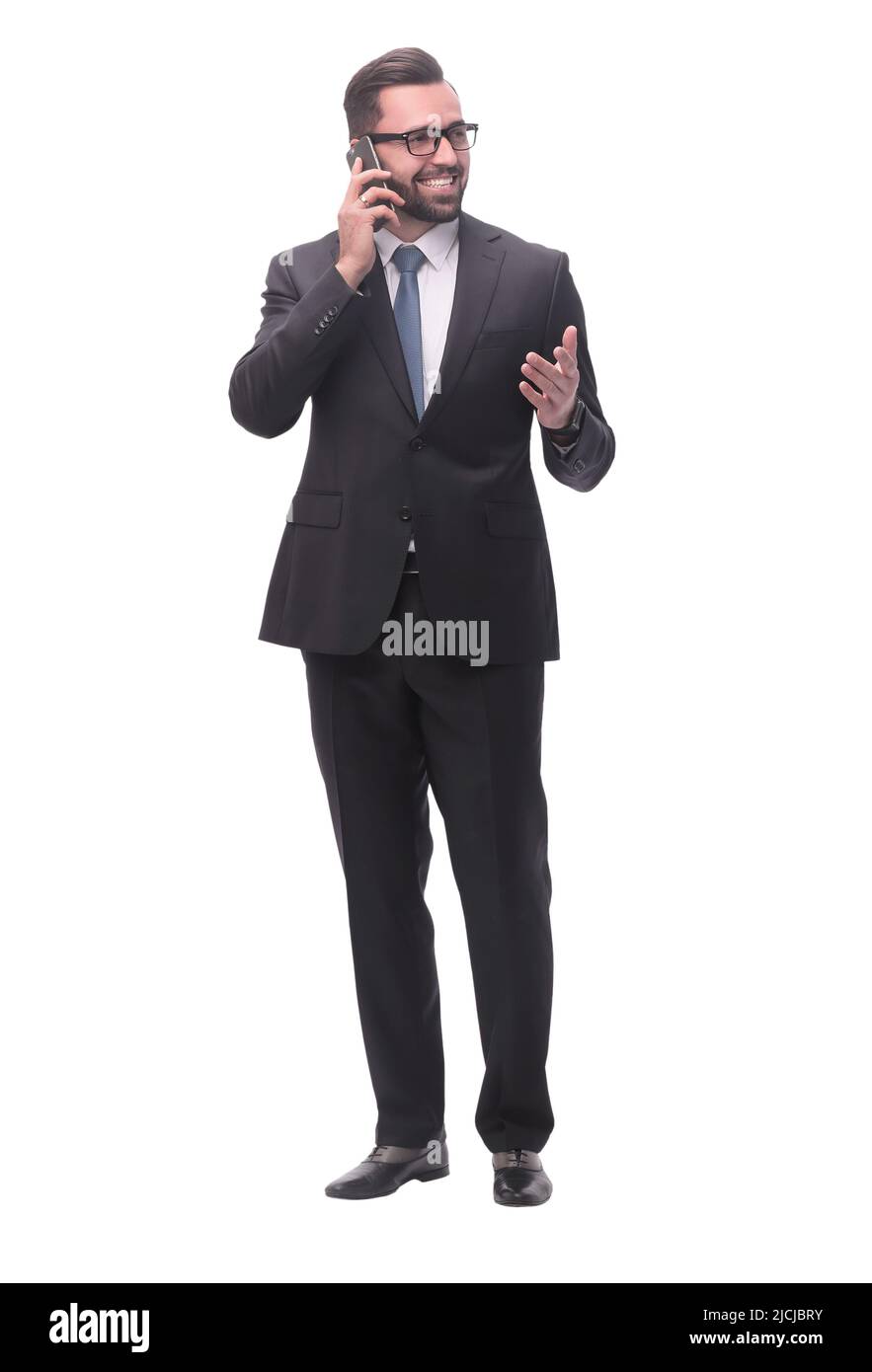 full length .concerned businessman . isolated on white Stock Photo - Alamy