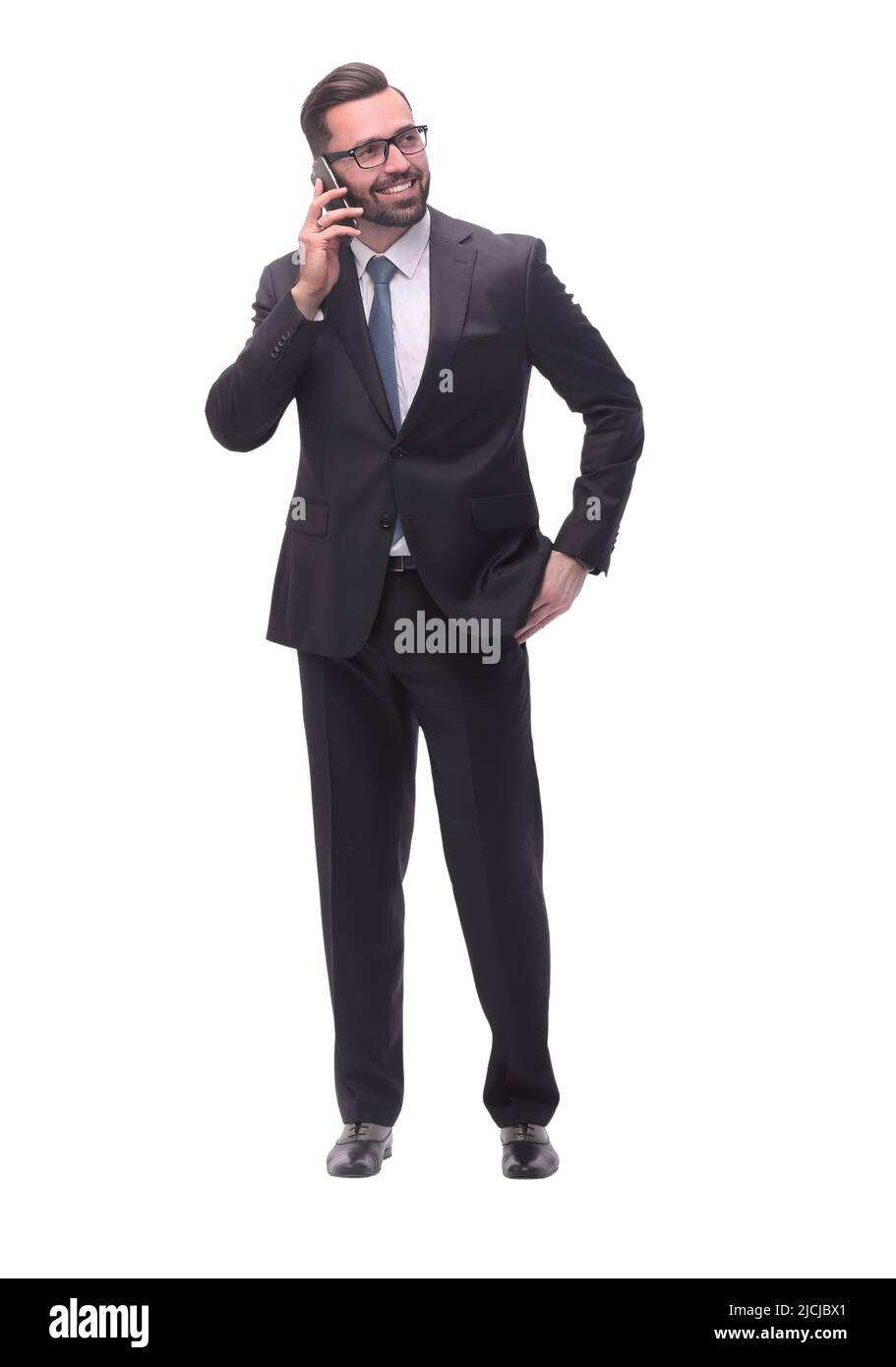 full length .concerned businessman . isolated on white Stock Photo - Alamy