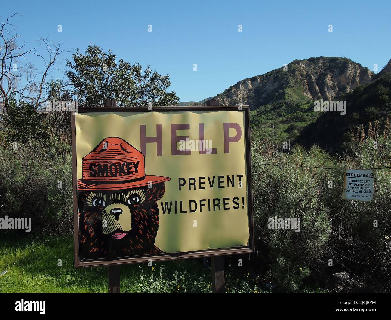 Smokey the bear sign. Help prevent wildfires in California, 2011 Stock ...