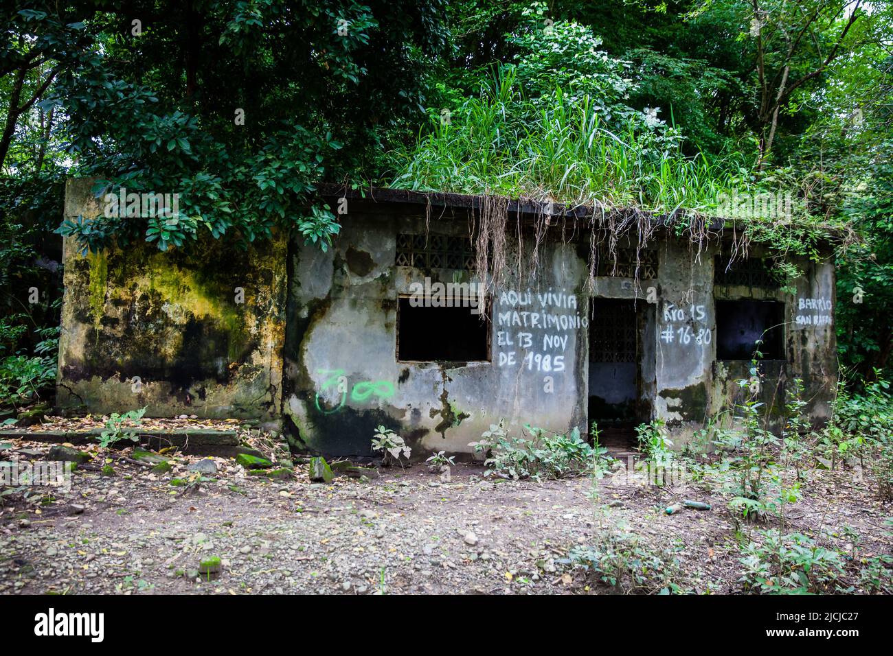 ARMERO, COLOMBIA - MAY, 2022: Remains of the destroyed houses of the ...