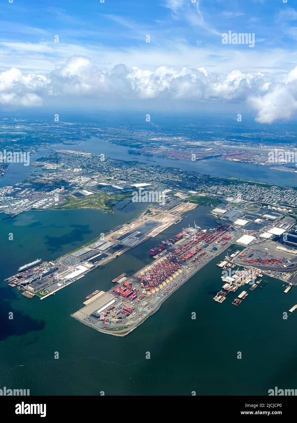 Aerial view of the Port of New Jersey, Port Authority of NY and NJ ...