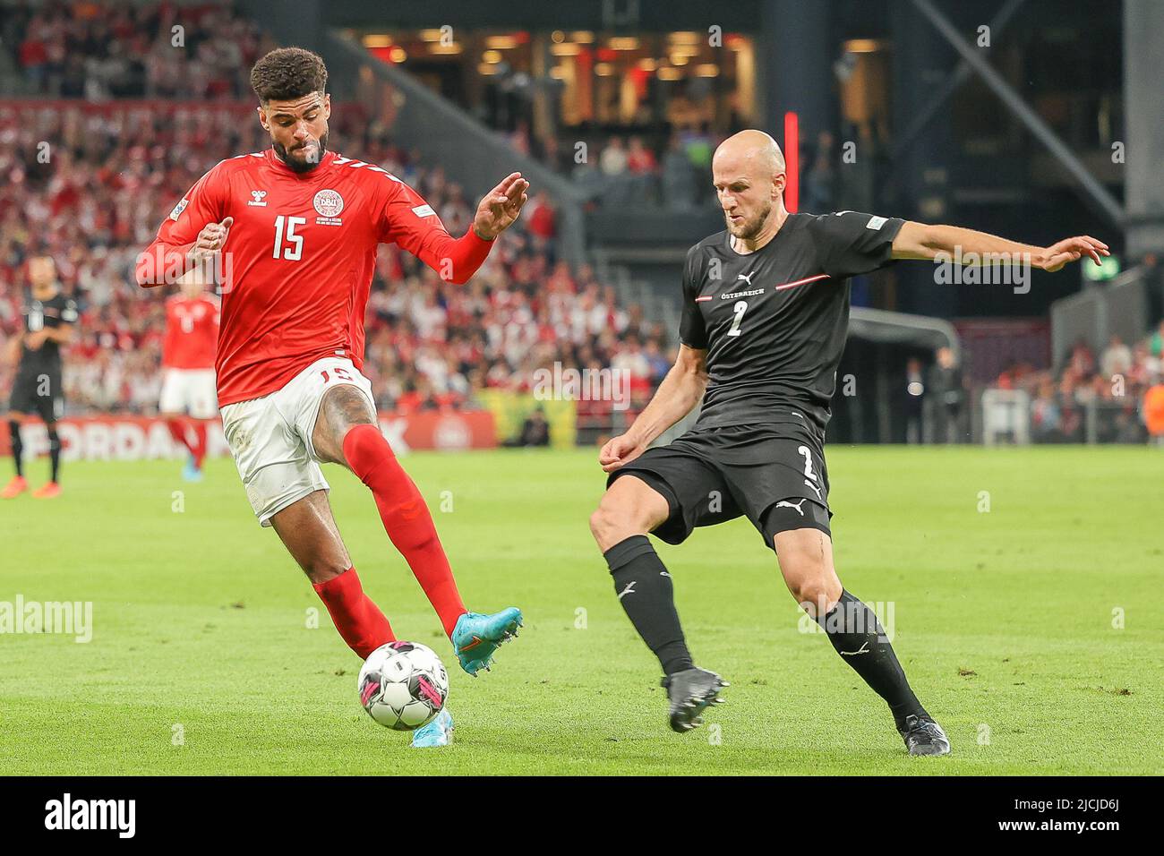 Copenhagen, Denmark. 13th June, 2022. Philip Billing (15) of Denmark ...