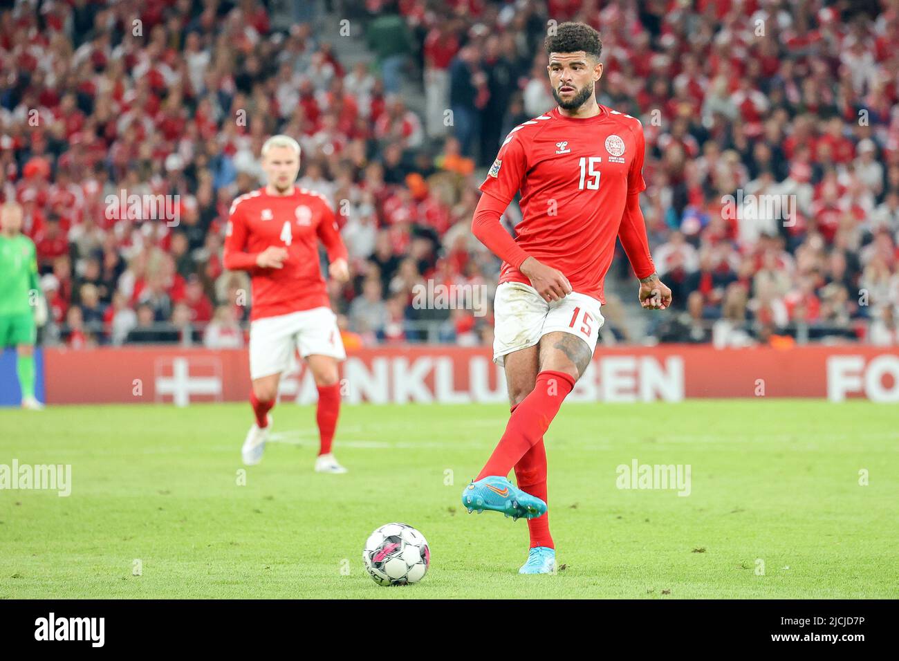 Copenhagen, Denmark. 13th June, 2022. Philip Billing (15) of Denmark ...